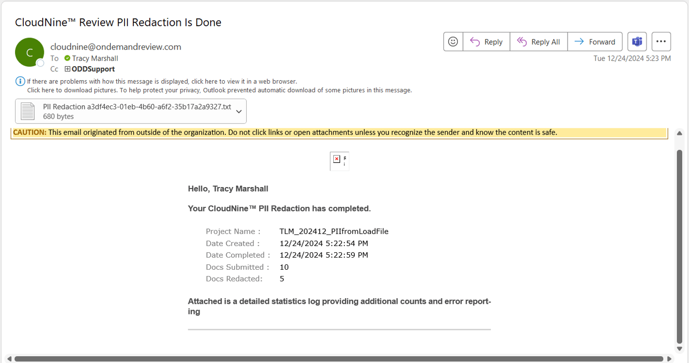 CloudNine Review: Is there a way to quickly redact PII information?