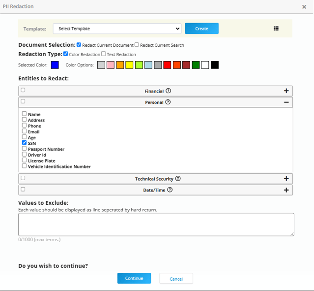 CloudNine Review: Is there a way to quickly redact PII information?