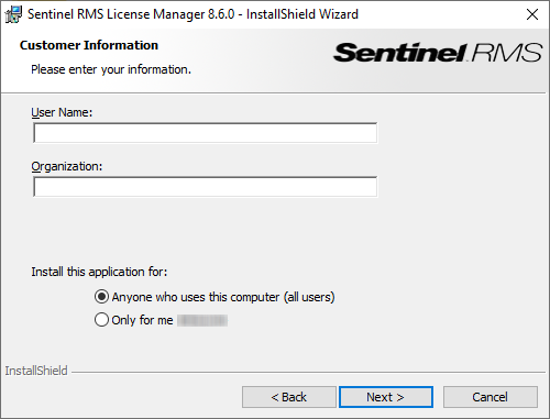 Installing the Sentinel RMS License Manager