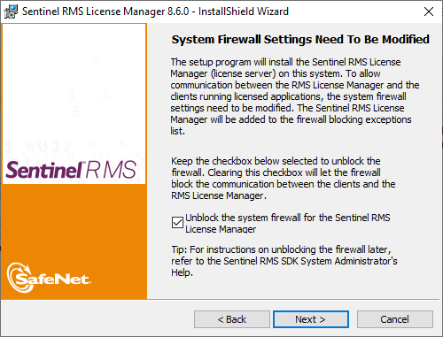 Installing the Sentinel RMS License Manager