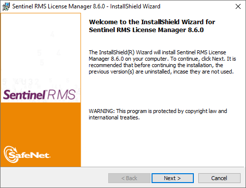 Installing the Sentinel RMS License Manager