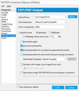 What TIFF Conversion settings do I choose for best quality images or ...